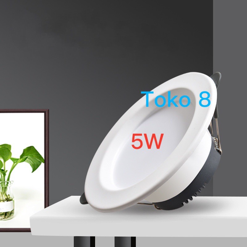Jual Lampu Downlight LED Plafon 5 Watt ASLI FULL Terang 5W Nyala PUTIH ...