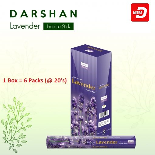 Jual Dupa India Aromaterapi Darshan Lavender Hexa Short 1 Box | Shopee ...