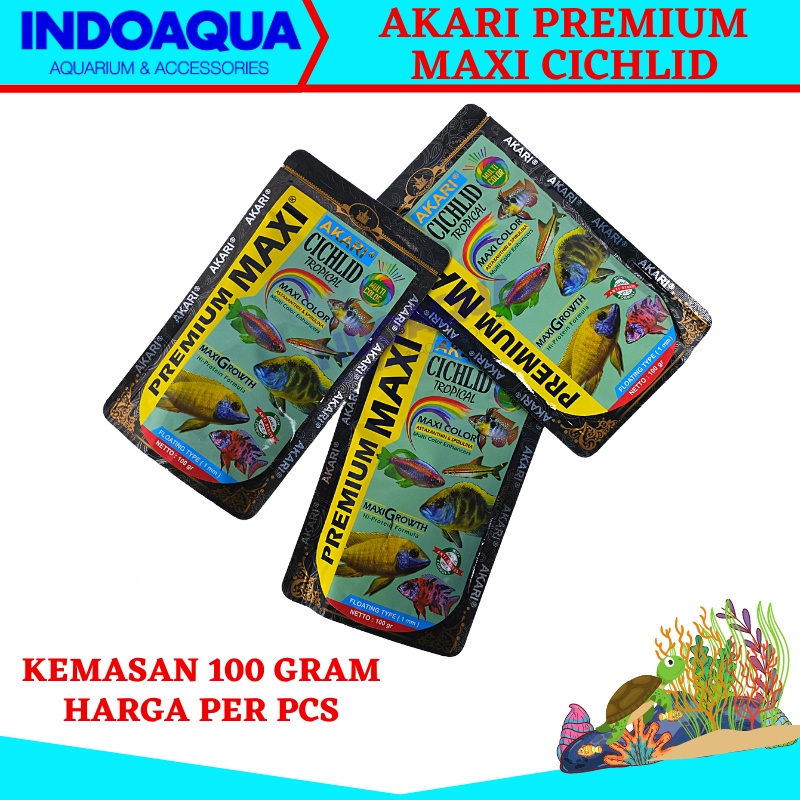 Jual Pakan Ikan Akari Premium Maxi Cichlid Tropical 100 Gram Pelet Ikan Hias Maxi Cichlid ...