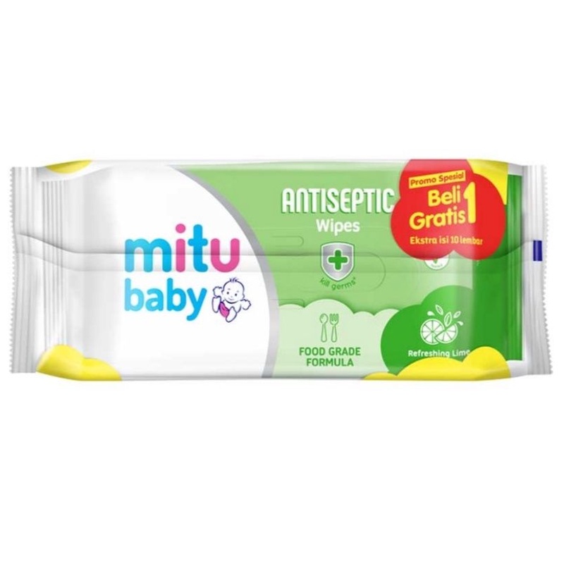 Jual Mitu Baby Wipes Antiseptic Buy 1 Get 1 Free 50 s | Shopee Indonesia