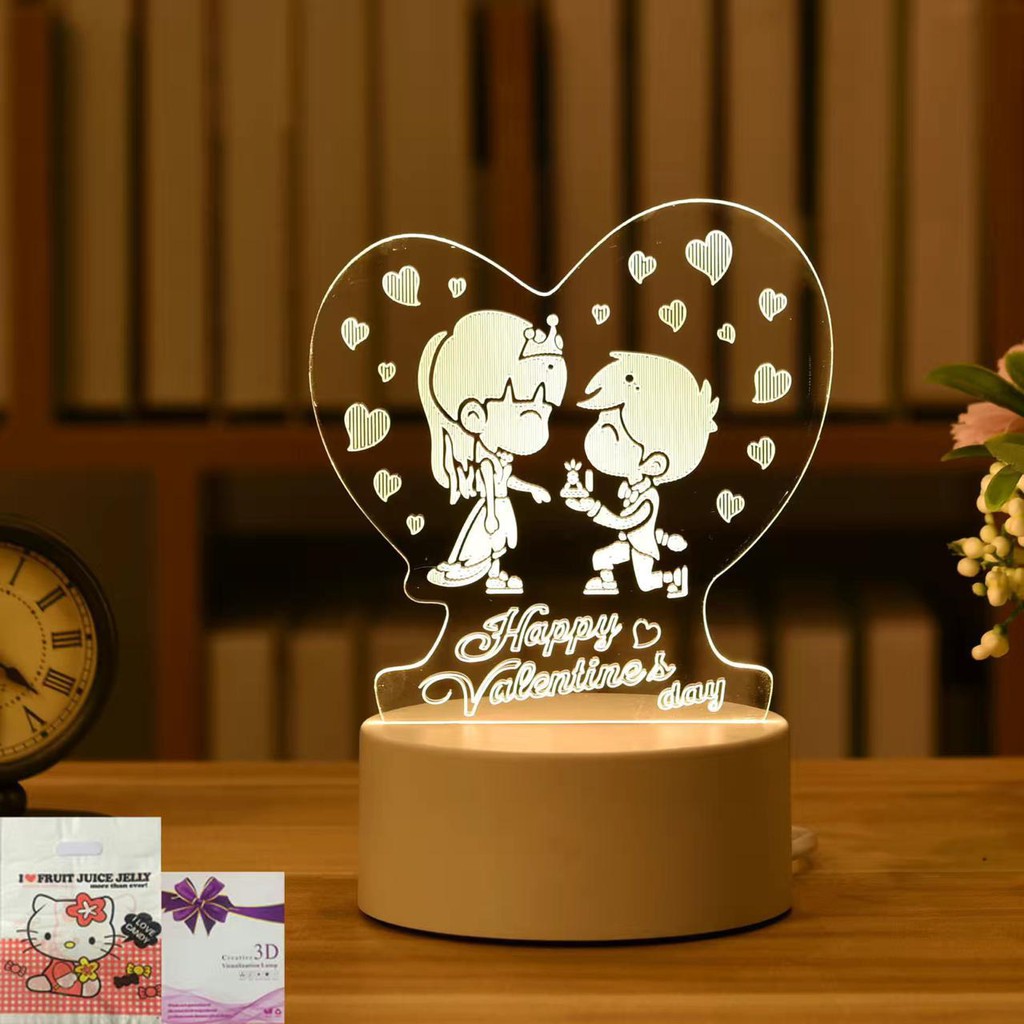 Jual Lampu Hias 3D LED VALENTINE EIFFEL ,LOVE , couple , bulan ...