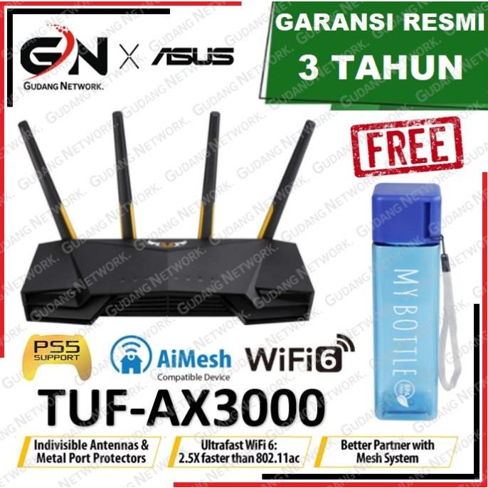 Jual Asus Tuf-Ax3000 Ax3000 Dual Band Wifi 6 Gaming Router With Aimesh ...