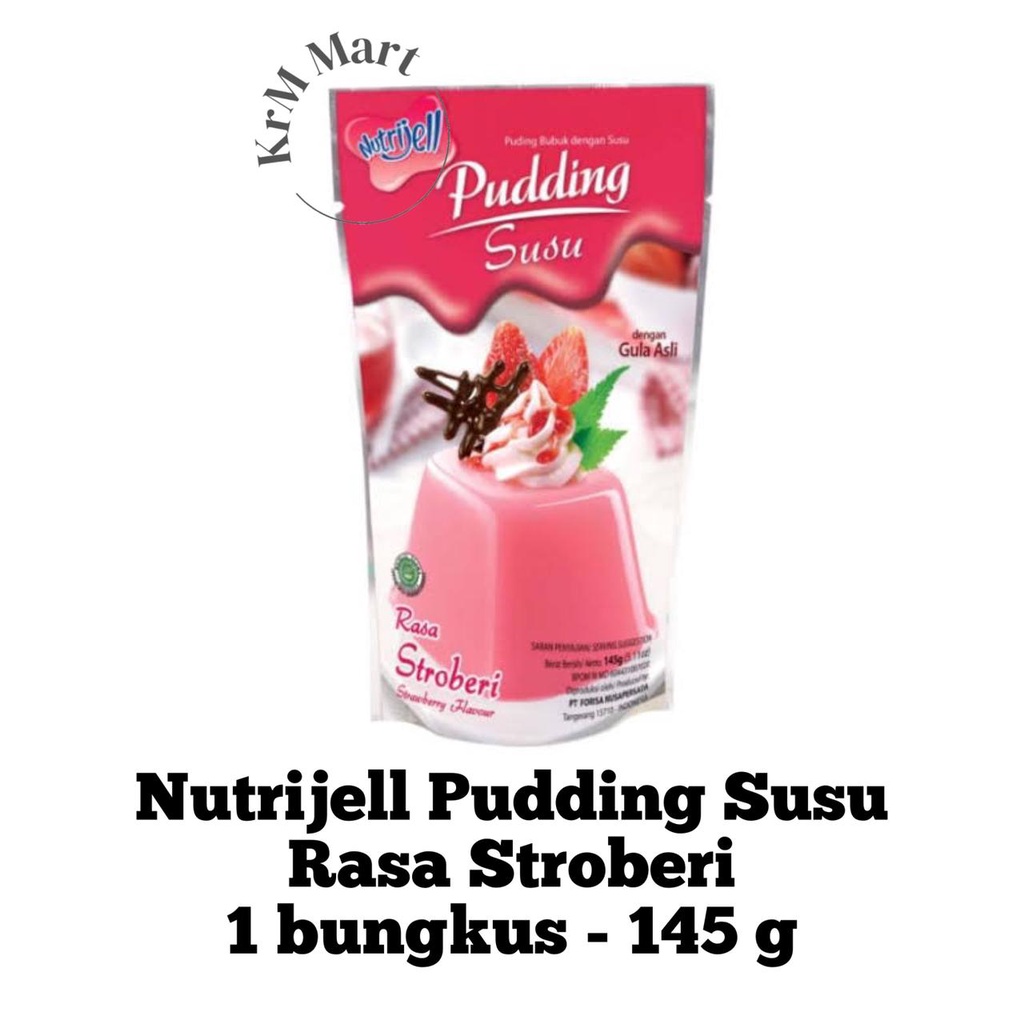 Jual Nutrijell Pudding Susu rasa Stroberi 145 gr puding nutrijel ...