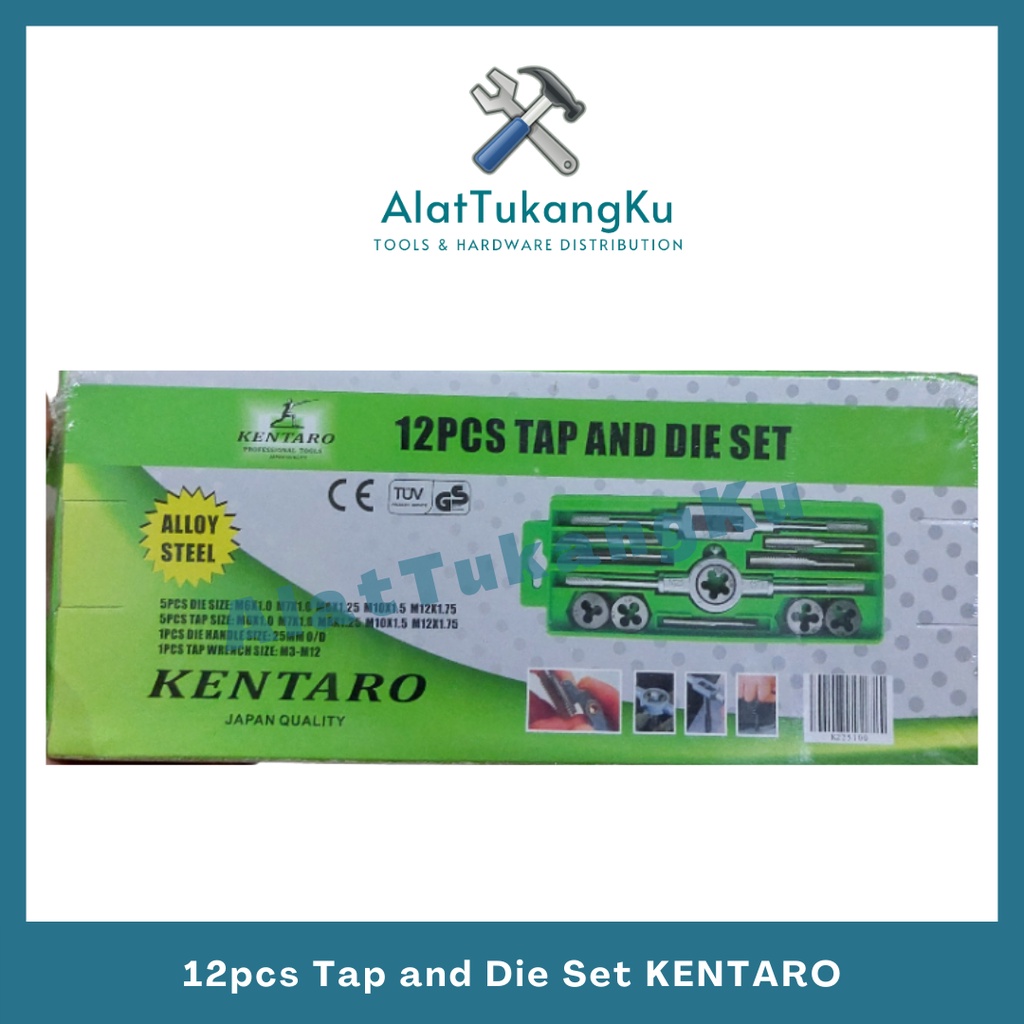 Jual Hand Tap And Die Snei Set 12 pcs Kentaro / Hand Tap Dan Senai Snai ...