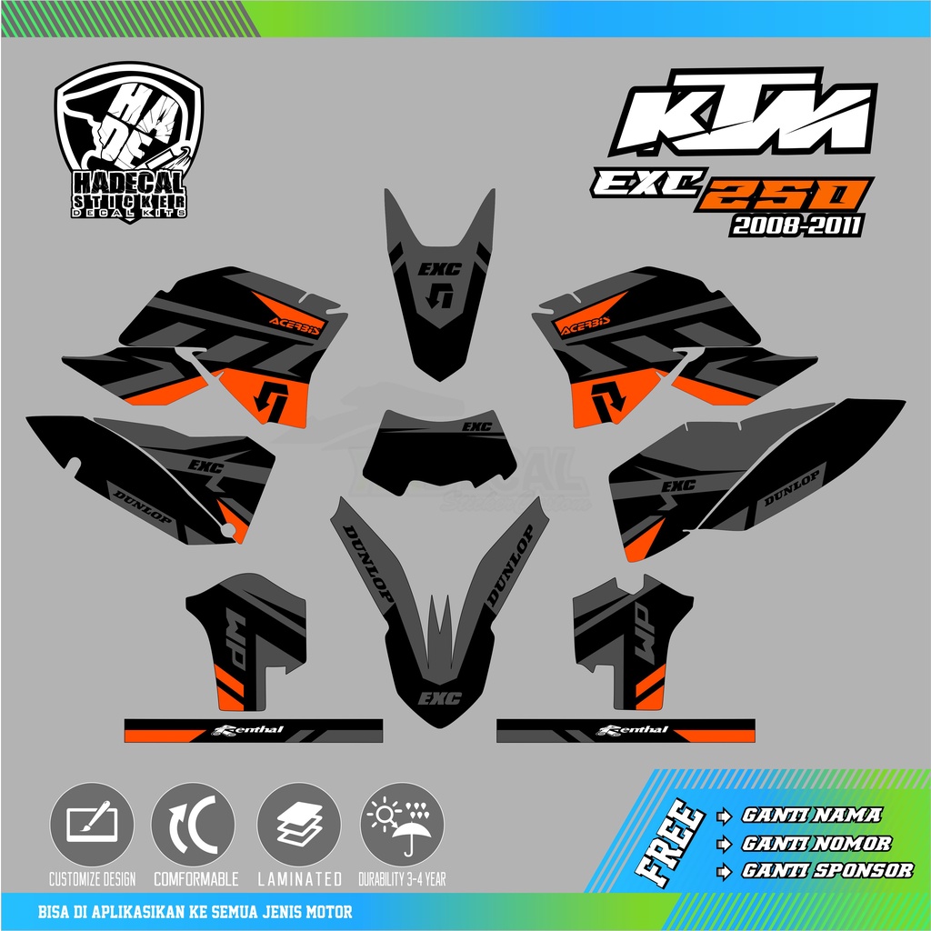 Jual DECAL KIT KTM 250 EXC "WARP" DESIGN | Shopee Indonesia