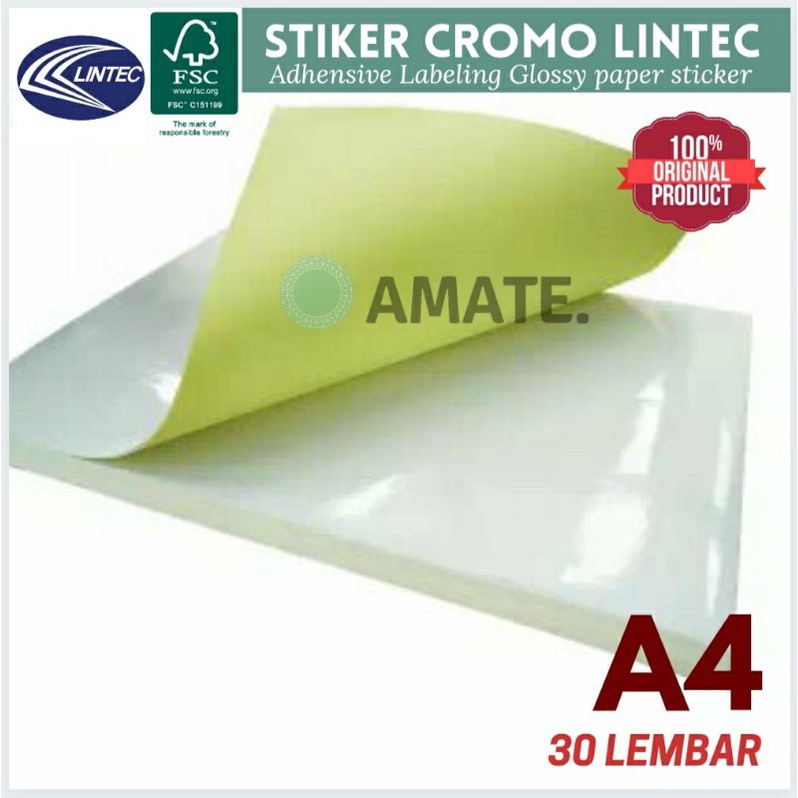 Jual Kertas Stiker Cromo Lintec A4 (isi 30 Lembar) - Sticker Adhensive ...