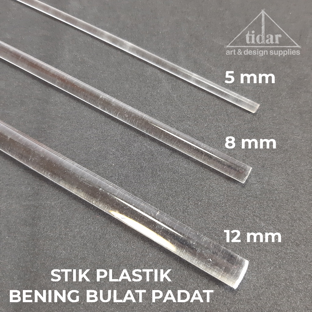 Jual Transparent Round Plastic Stick / Stik Plastik Bening Bulat Padat ...