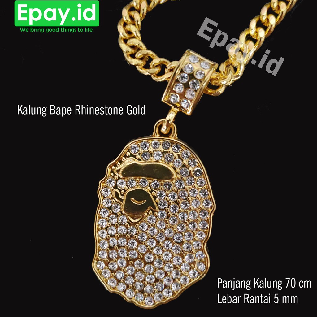 Jual Kalung Bape Emas A Bathing Ape Hypebeast Necklace Hip Hop Cuban ...