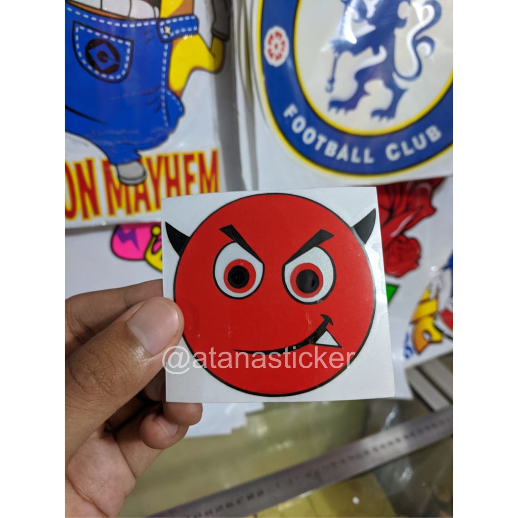 Jual Stiker Cutting Emoji Devil Setan 6,5x7cm Nyala Reflective Scotlite ...