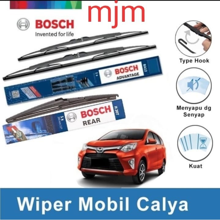 Jual Wiper BOSCH Depan & Belakang Toyota Calya Advantage 22" & 17 ...