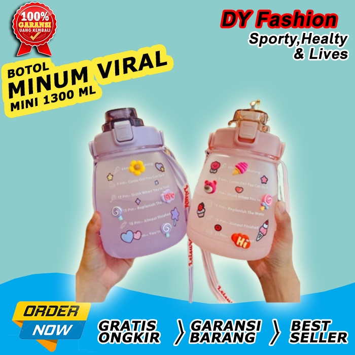 Jual Botol minum viral bottle minuman plastik SP230 lucu gradasi 1300ml ...