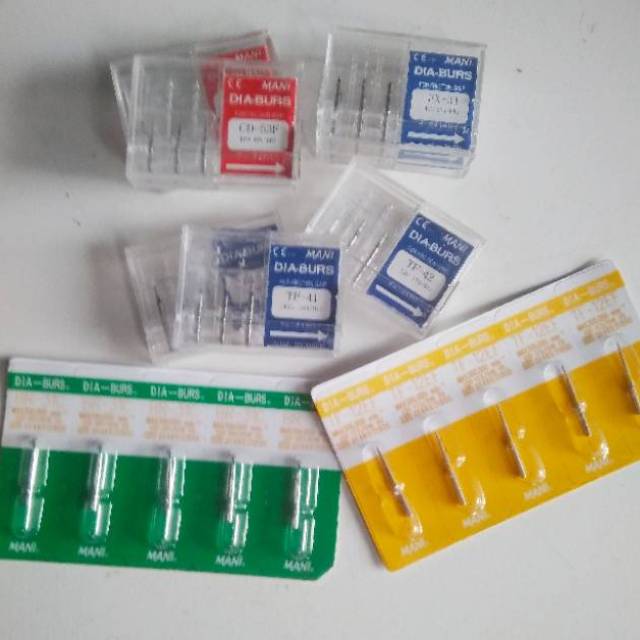 Jual isi 3 pc dental diamond bur gigi high speed round, fissure ...