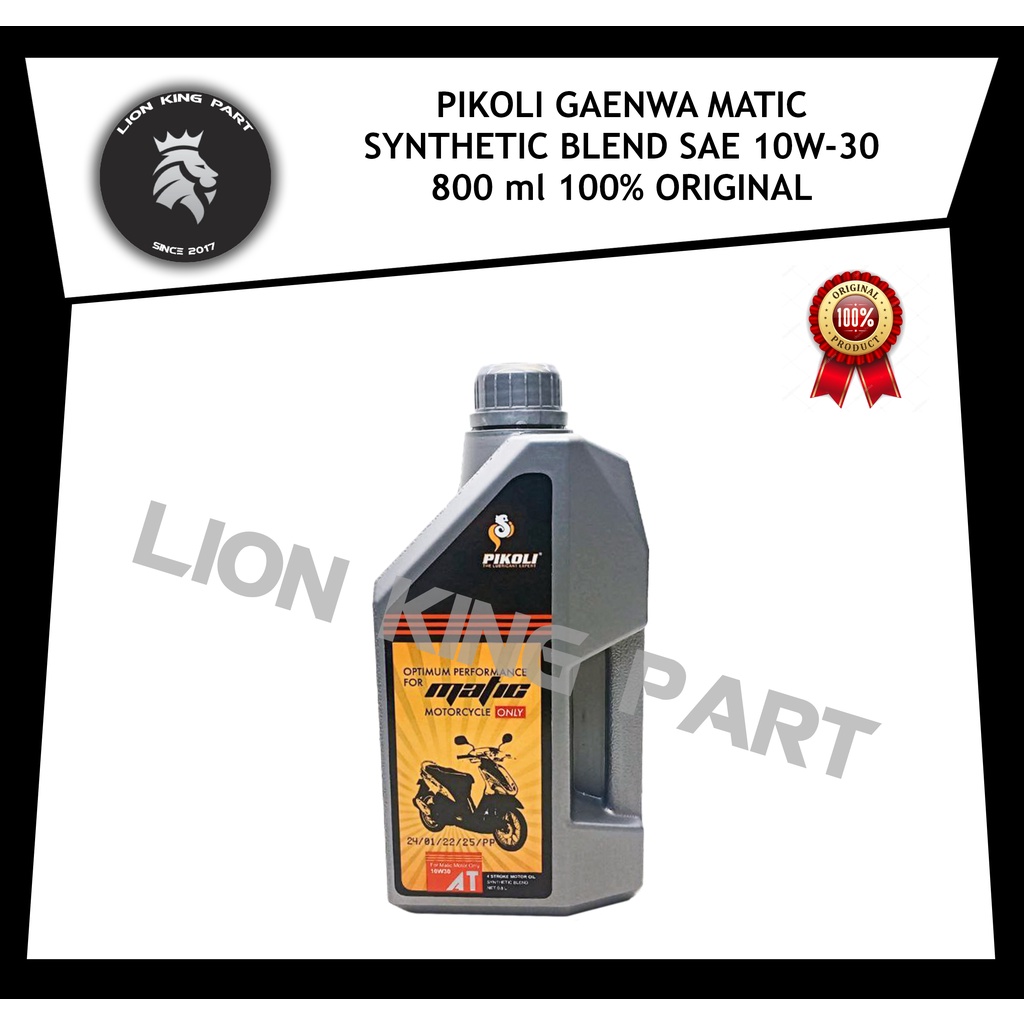 Jual OLI PIKOLI GAENWA MATIC SYNTHETIC BLEND 10W-30 800 ML 100% ...