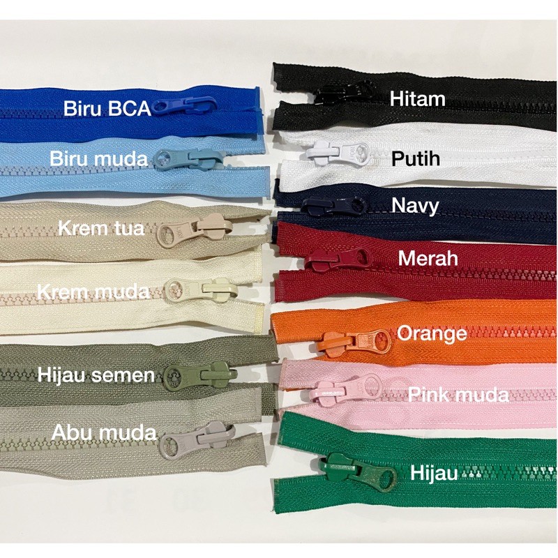 Jual Resleting jaket lion gigi besar vislon 60 cm (24” 24 inch) 1 LUSIN = 1 WARNA | Shopee Indonesia