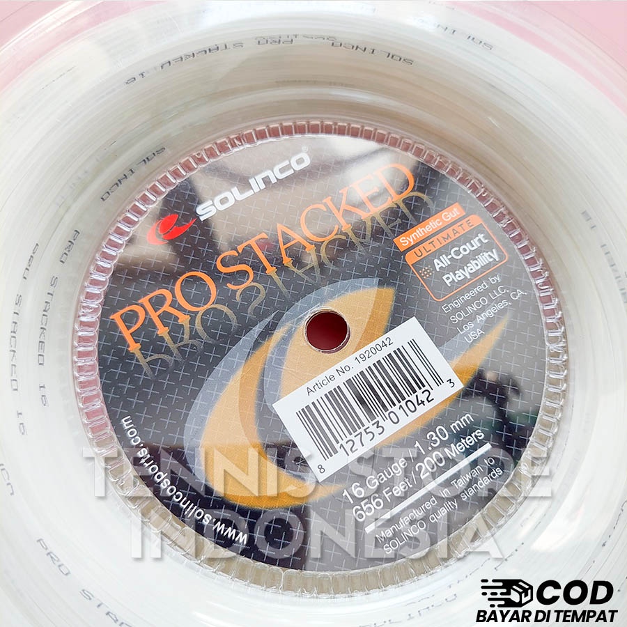 Jual Senar Tenis Solinco Pro Stacked 16/1.30mm String Reel 200meter ...