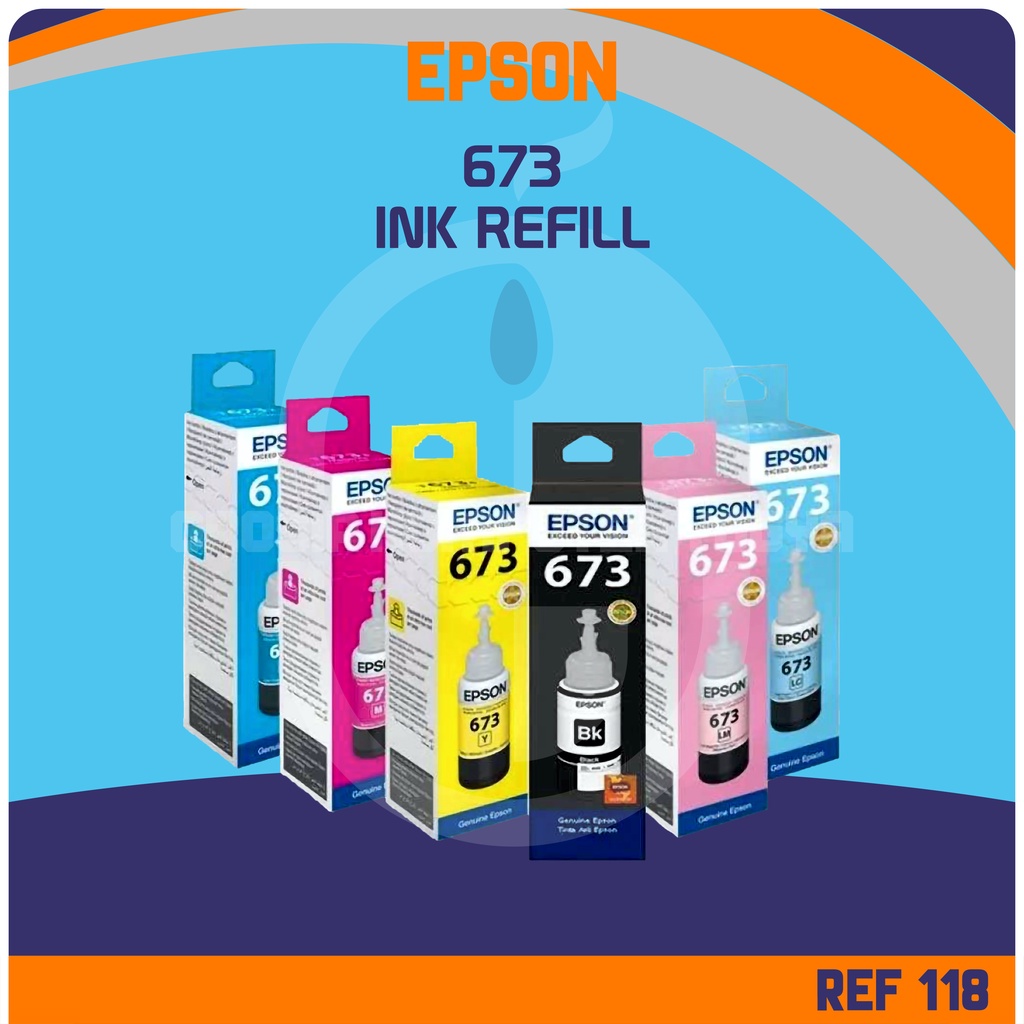 Jual Epson 673 Cyan Magenta Yellow Black Original Ink Printer Tinta ...