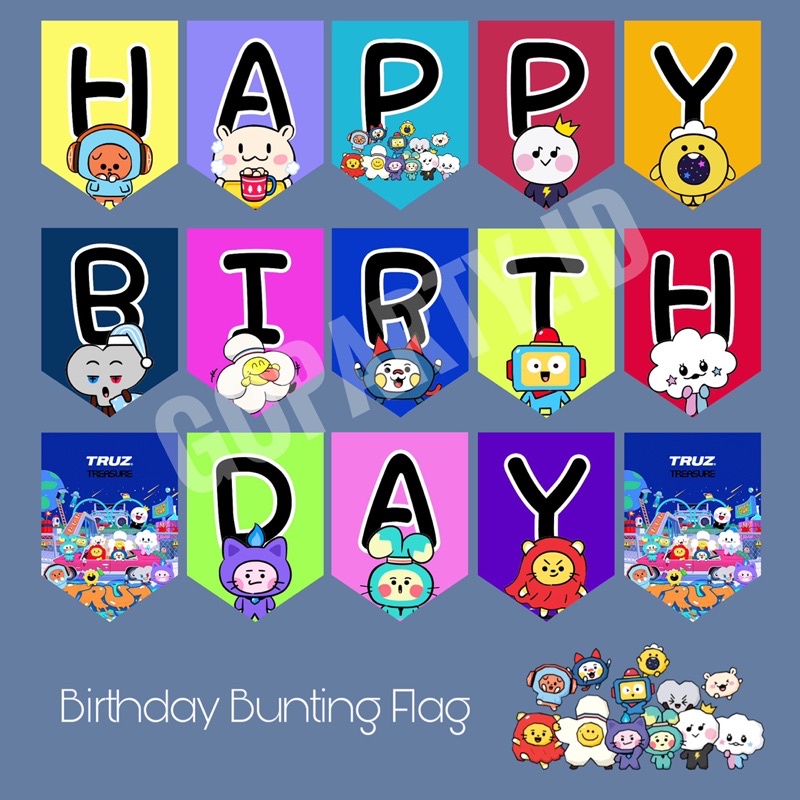 Jual TRUZ TREASURE BUNTING FLAG BIRTHDAY ULANGTAHUN KPOP KOREAN GRUP ...