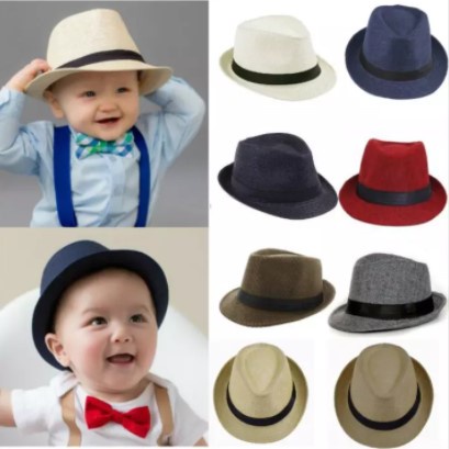 Jual Topi Anak Koboy Seratt Rami / Fashion Fedora Hat For Kids Topi ...