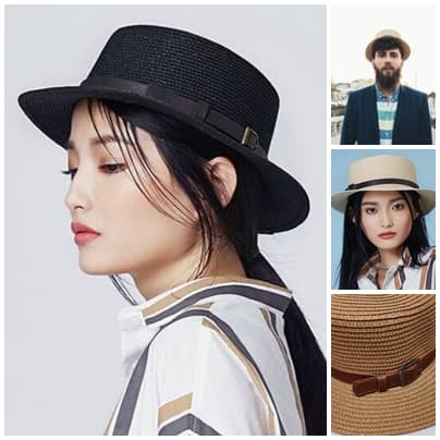 Jual Cod Topi Boater Import Panama Cowok Cewek Straw Pork Pie Hat Kulit ...