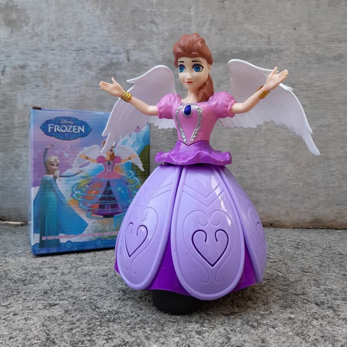 Jual Mainan robot elsa berputar action figure boneka frozen baterai ...