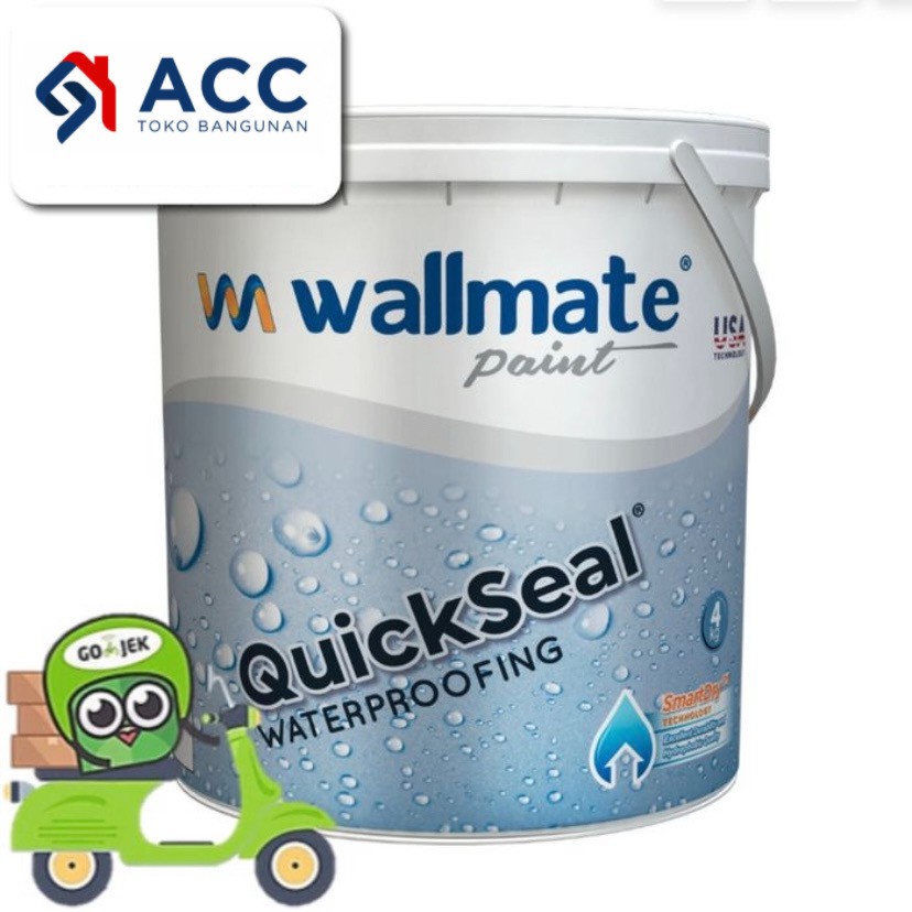 Jual Wallmate QuickSeal Cat Waterproofing 4kg / Cat Pelapis Tembok Atap ...