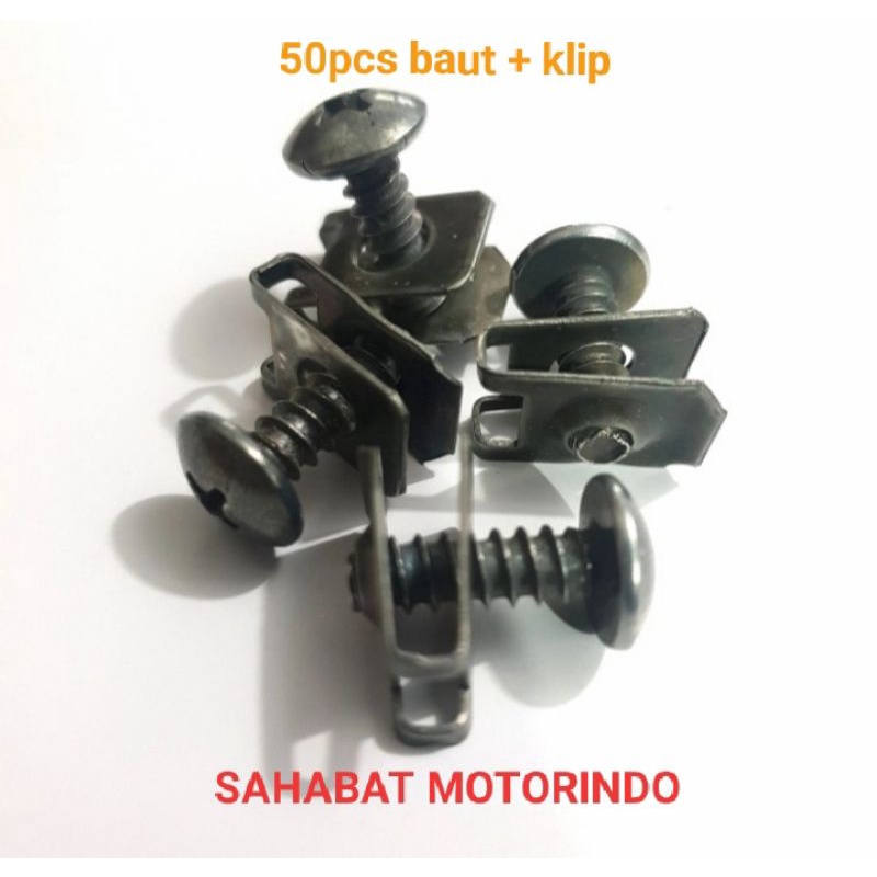 Jual (Paket 50pcs) Baut Klip Body Nutklip / Baut Jepit / Baut Box 5x16 ...
