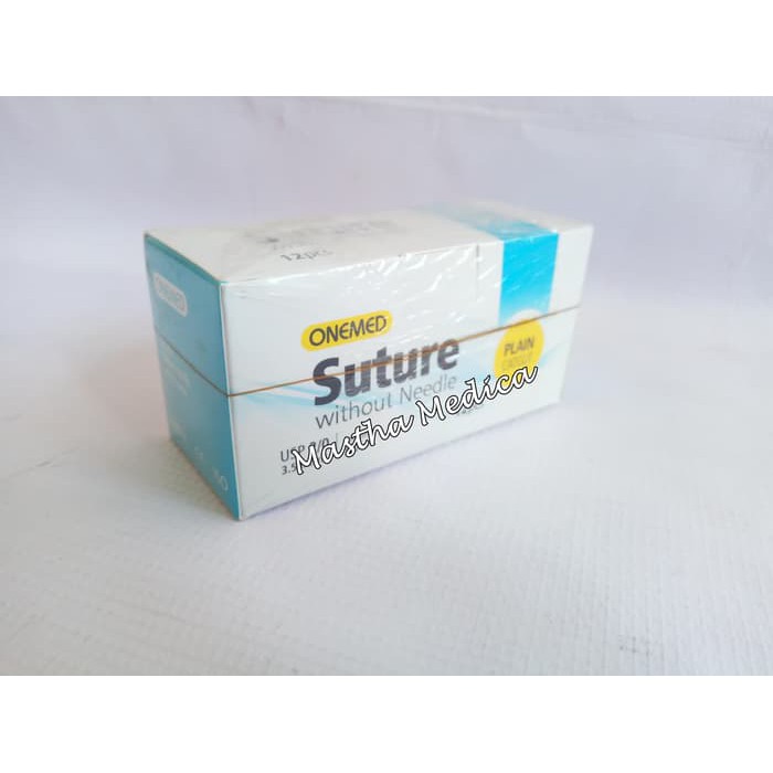 Jual Benang Bedah Operasi Suture Without Needle Catgut Plain 4/0 Onemed ...