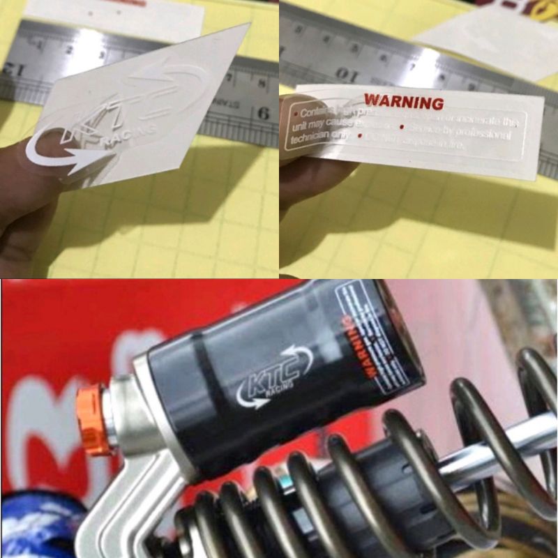 Jual Sticker stiker shock KTC EXTREME printing transparan + warning ...