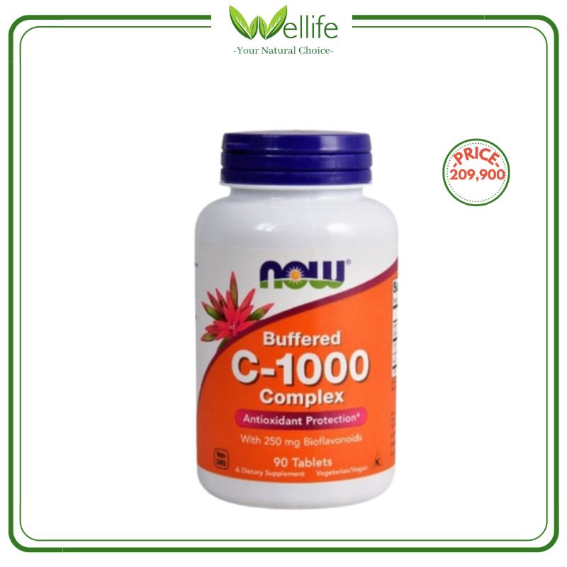 Jual NOW Vitamins Buffered C-1000 Complex with 250mg Bioflavonoids 90 tablets | Shopee Indonesia