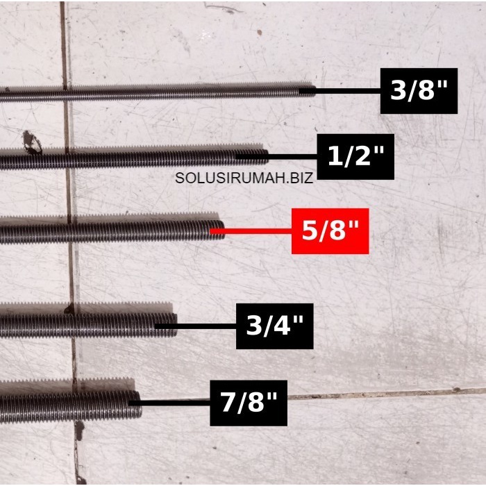 Jual Per10cm Potongan As Drat Besi 5/8 " 5/8" Inch Long Drat Stud Bolt ...