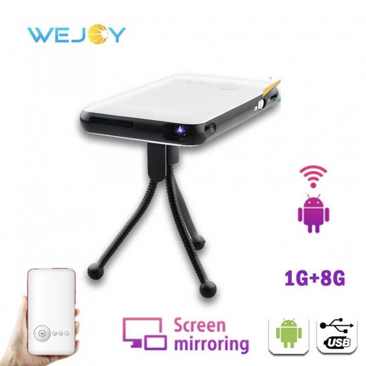 Jual WEJOY DL-S6 Q2 Proyektor Mini DLP Android Projector 50 ANSI Lumens ...