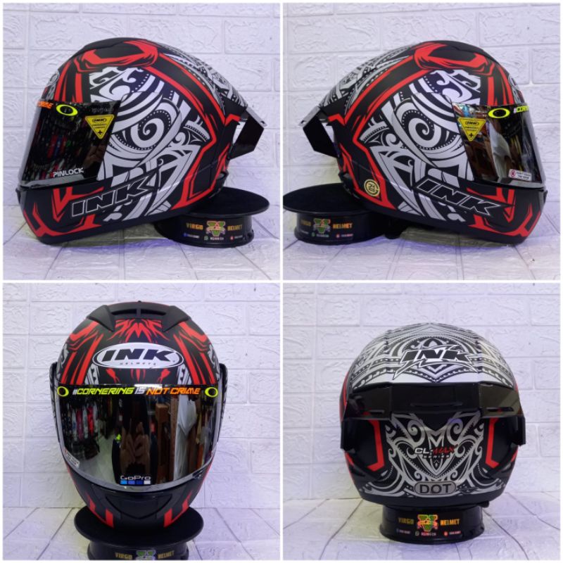 Jual INK CL MAX MOTIF SERI#8 BLACK RED PAKET GANTENG VISOR IRIDIUM ...