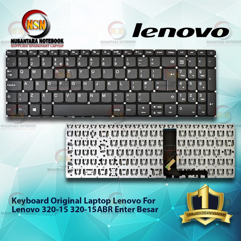 Jual Keyboard Original For Lenovo IdeaPad 320-15 320-15IKB Enter Besar ...