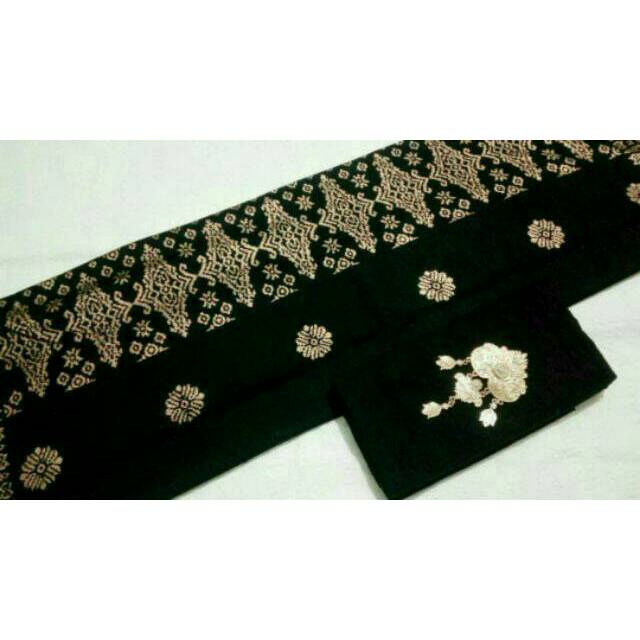 Jual HT Kain Batik Prada gold emas, kain mewah hitam emas | Shopee ...
