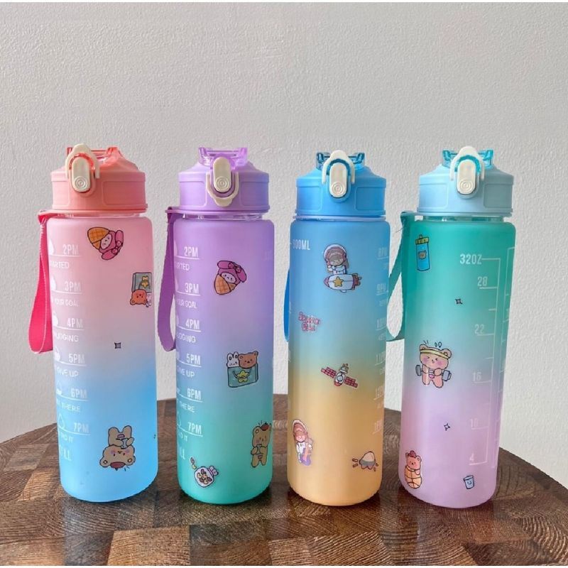 Jual BOTOL MINUM VIRAL 900ML WARNA GRADASI | Shopee Indonesia