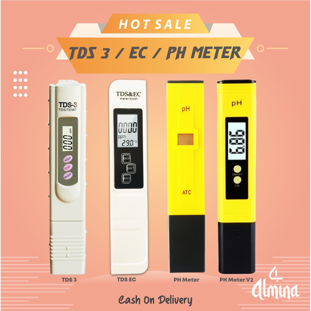 Jual PH Meter TDS Meter Hidroponik TDS 3 Alat Pengukur PH Air tds meter ...