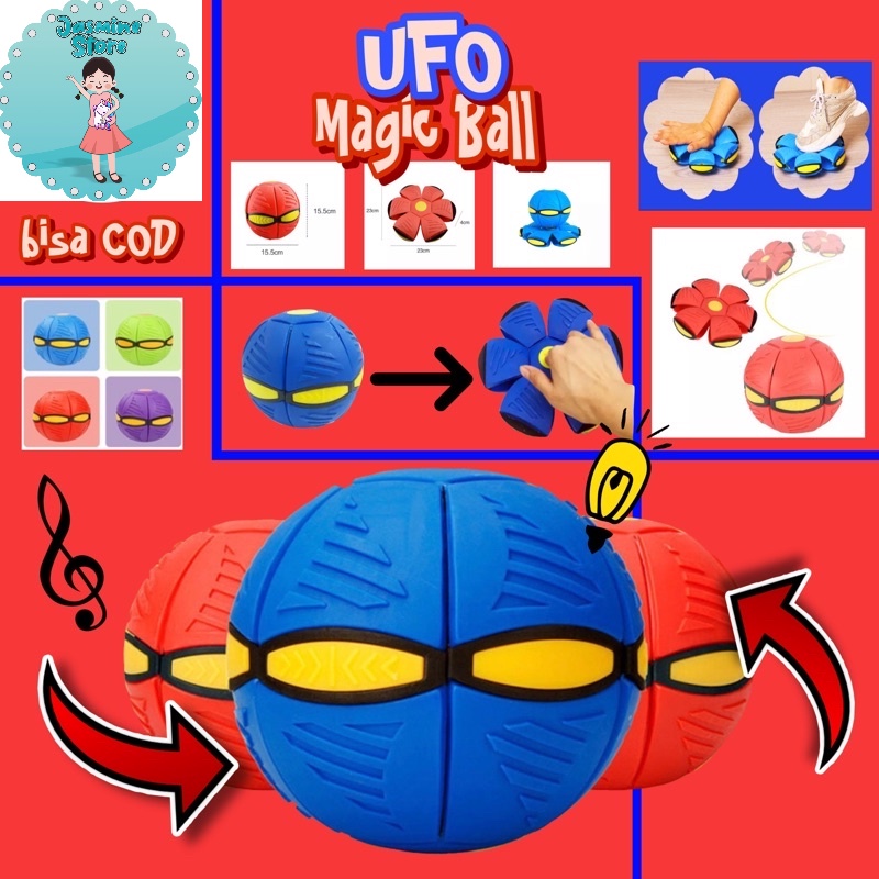 Jual Bola UFO Bola Terbang Injak Lempar LED/Bola Lampu LED Fleksibel ...