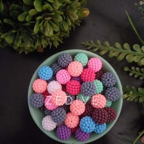 Jual [25gram] Manik-Manik Mutiara Berry/Durian Warna Pastel 10mm ...