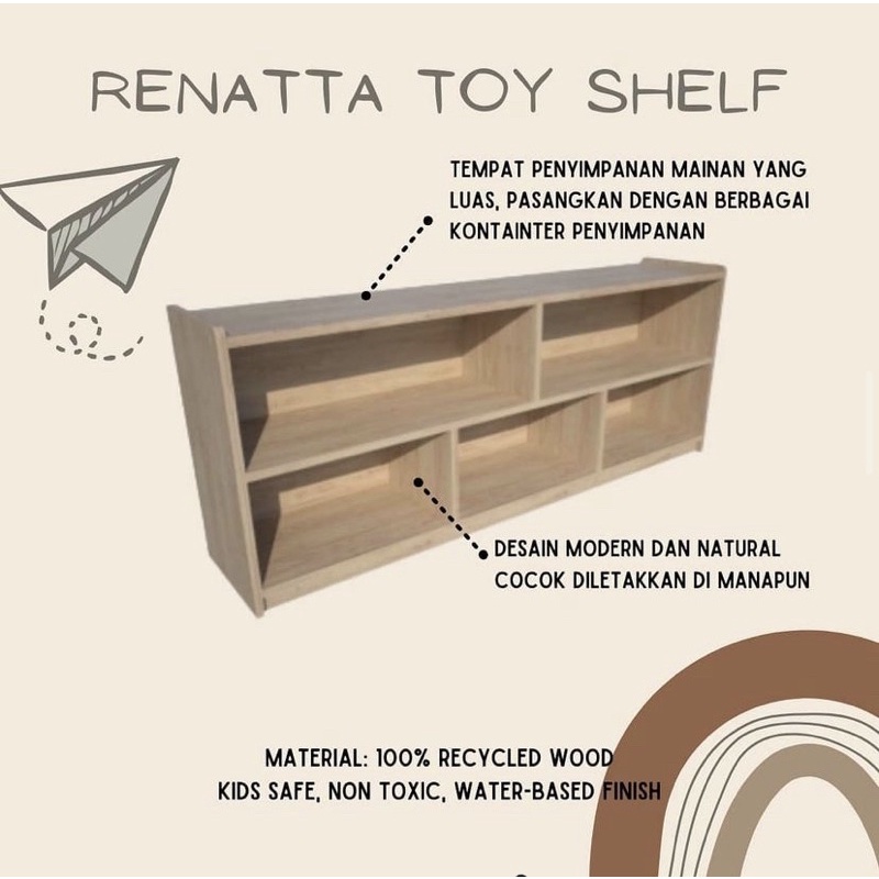 Jual Rak Mainan Anak Montessori dari Kayu Wooden Toyshelf | Shopee ...