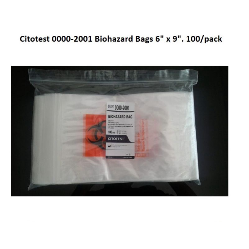 Jual Biohazard Bag 15x23 cm Disposable Specimen Bag 6x9' Citotest 1 pcs ...