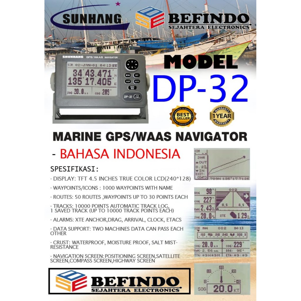 Jual GPS/WAAS NAVIGATOR Shunhang DP32 ( GPS Pengganti Furuno GP32 ) | Shopee Indonesia