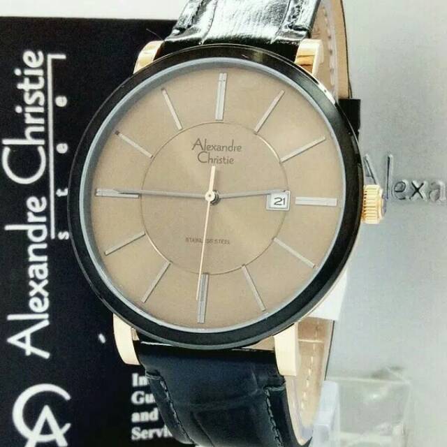 Jual JAM TANGAN ALEXANDRE CHRISTIE AC 8344 PRIA RISEGOLD BROWN ORIGINAL ...
