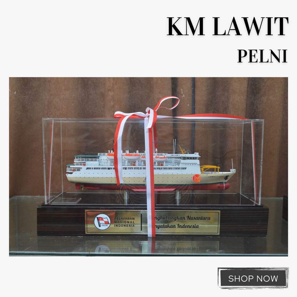 Jual Miniatur Kapal Pelni KM Lawit/ Gift Souvenir Display Pajangan ...