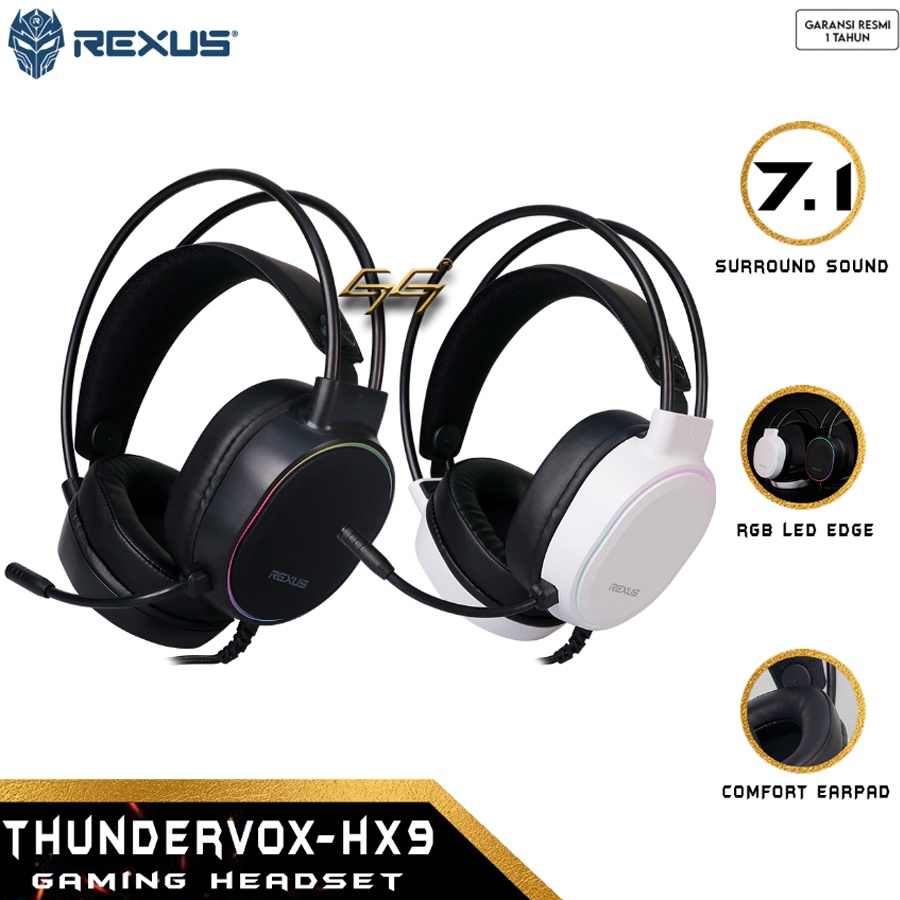 Jual Headset Headphone Gaming REXUS THUNDERVOX HX9 7.1 Virtual Surround ...