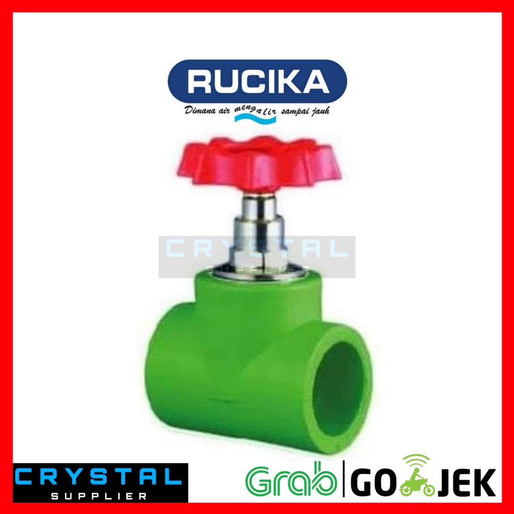 Jual STOP KRAN PUTAR PPR RUCIKA 1" inch GREEN / Gate Straight Way Valve 32 | Shopee Indonesia