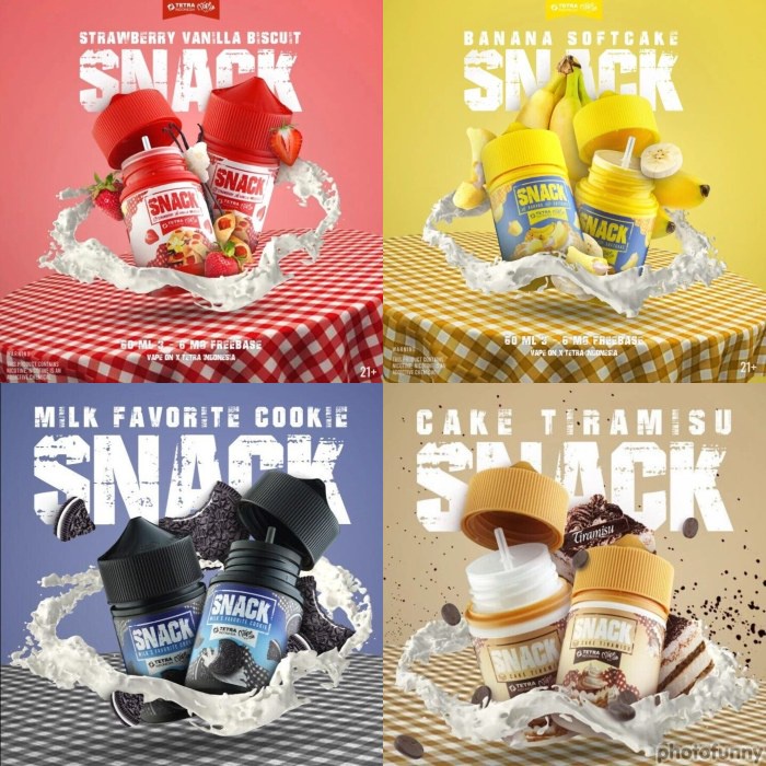 Jual SNACK FREEBASE LIQUID SERIES V1 V2 V3 60ML 100% AUTHENTIC SNACK ...