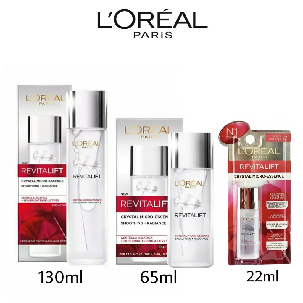 Jual LOREAL Revitalift Crystal Micro Essence Water | Serum Wajah 22ml 65ml 130ml | Shopee Indonesia
