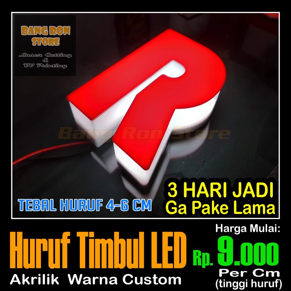 Jual Huruf Timbul Menyala - Letter Timbul Led - Huruf Akrilik Custom ...
