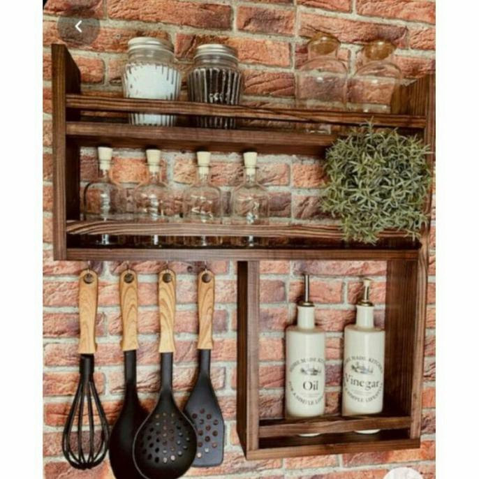 Jual Rak Bumbu Dapur Gantung Minimalis Rak Gantung Dinding Jati Belanda ...