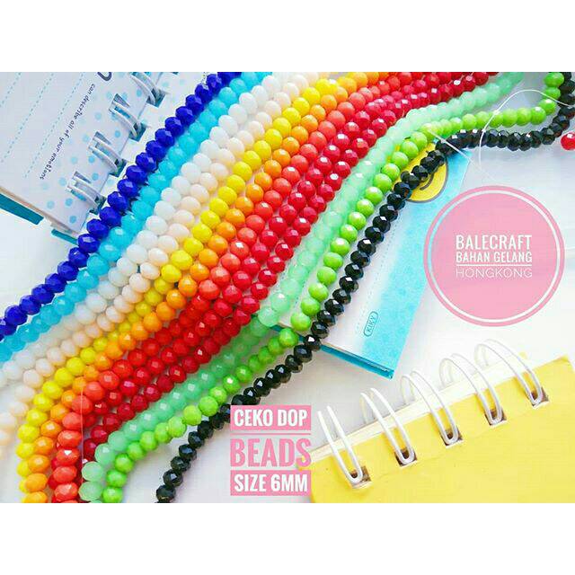 Jual 1 strand isi 98 biji kristal ceko dop 6mm untuk membuat merangkai ...
